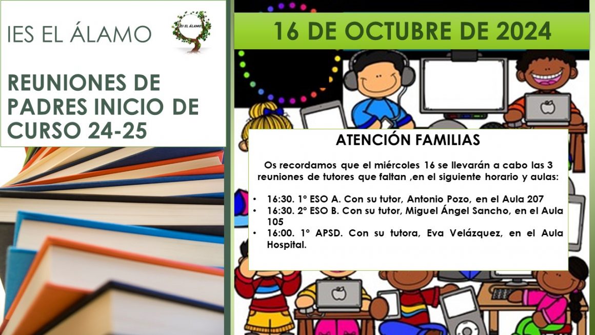 REUNIONES DE PADRES INICIO DE CURSO 24-25 – IES El Alamo